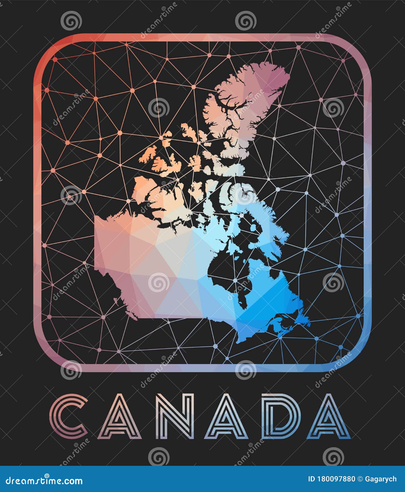 Canada map design. stock vector. Illustration of polygonal - 180097880