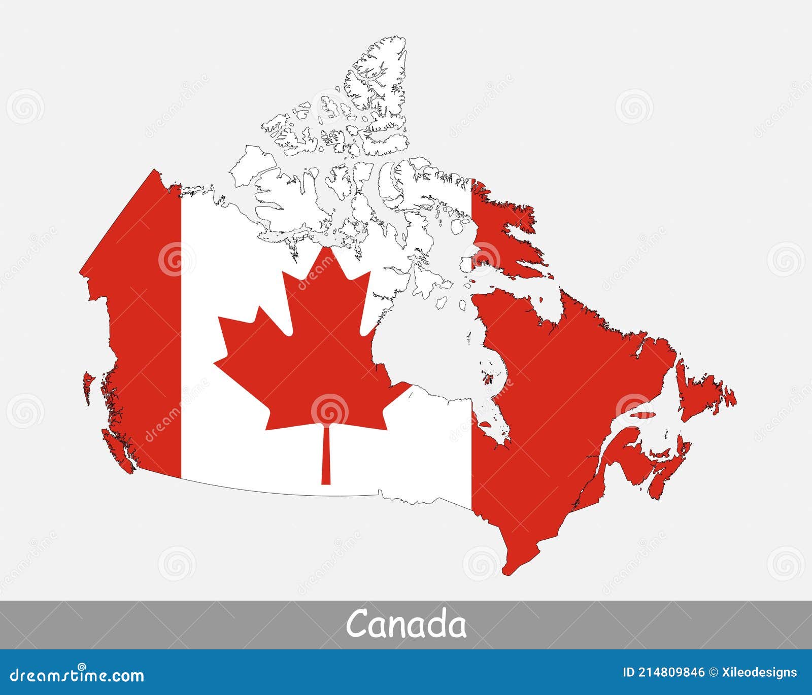 Canada Map Flag. Map of Canada with the Canadian National Flag Isolated ...