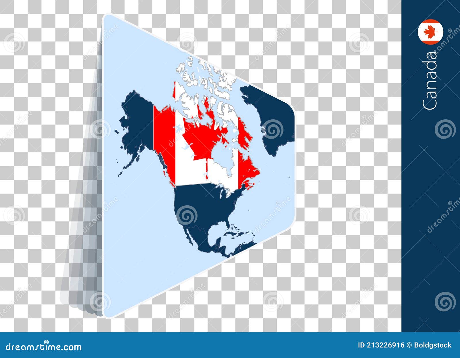 Canada Map and Flag on Transparent Background Stock Vector ...