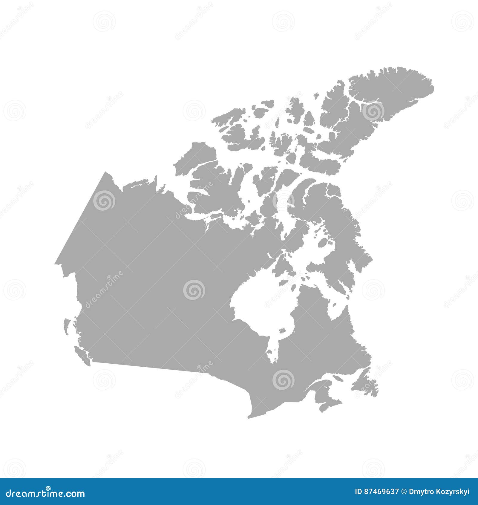 Canada map gray stock illustration. Illustration of world - 87469637
