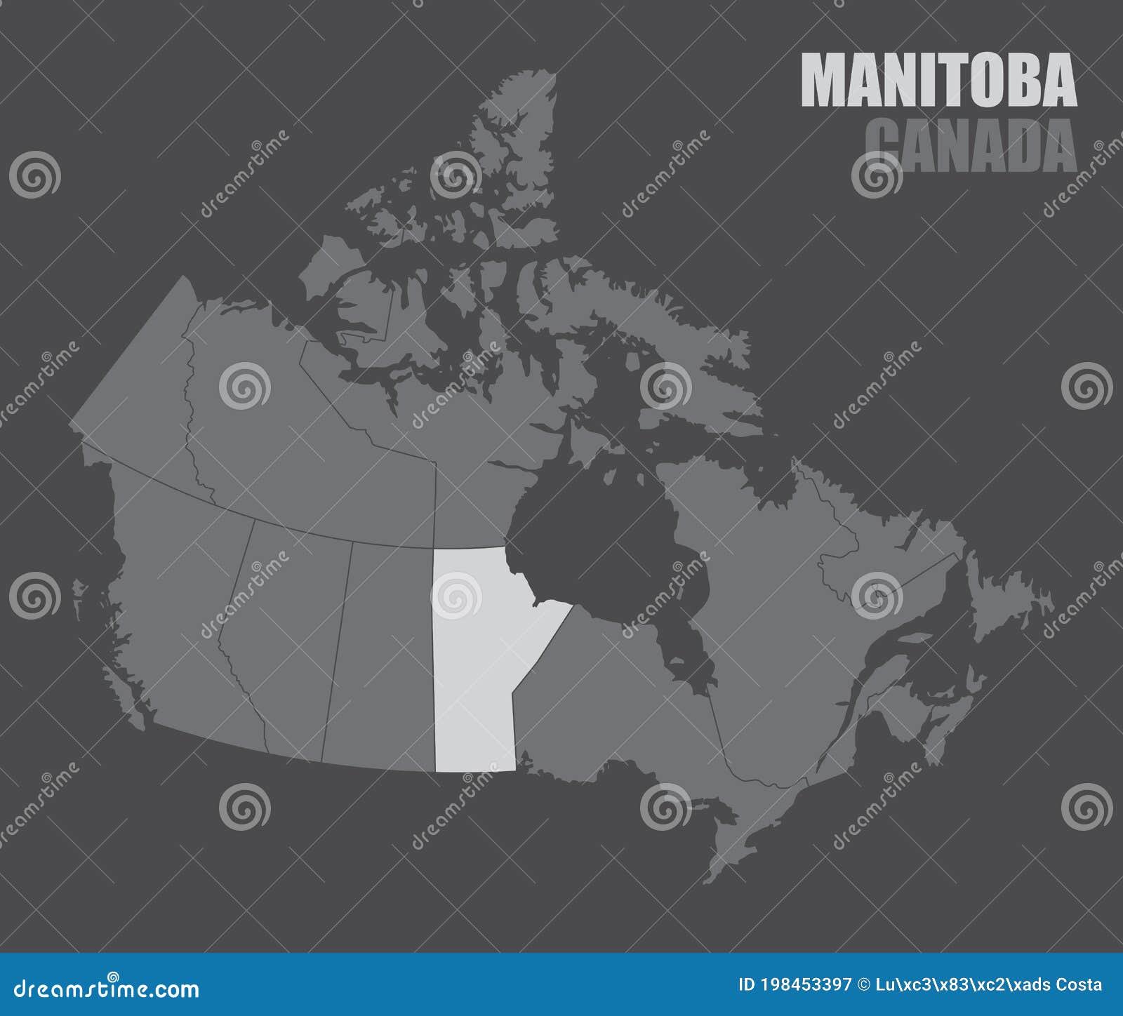 Canada Manitoba map stock illustration. Illustration of simple - 198453397