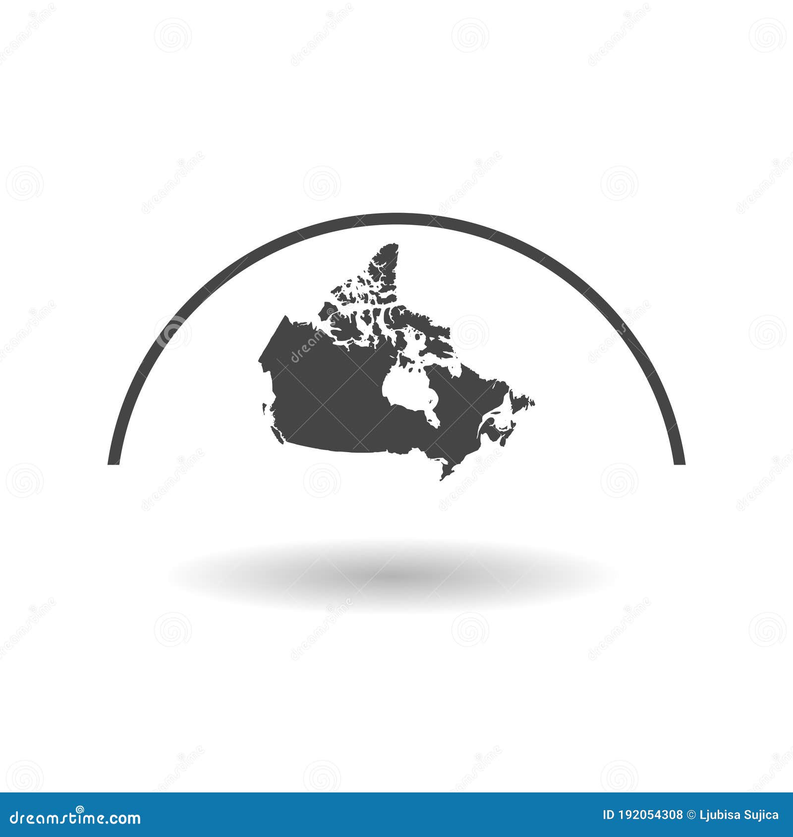 Canada Map Icon with Shadow Stock Vector - Illustration of canada ...