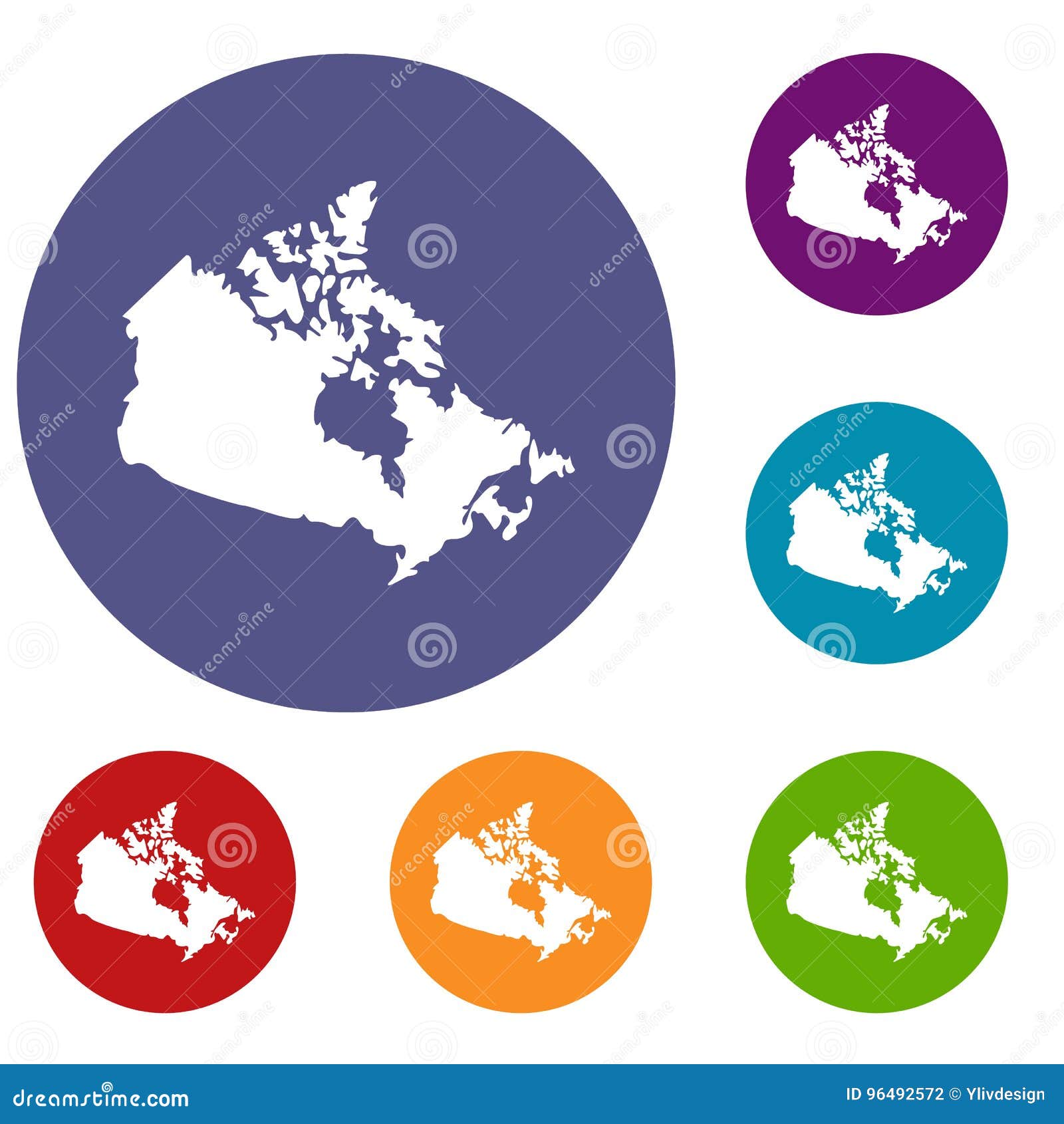 Canada map icons set stock vector. Illustration of contour - 96492572