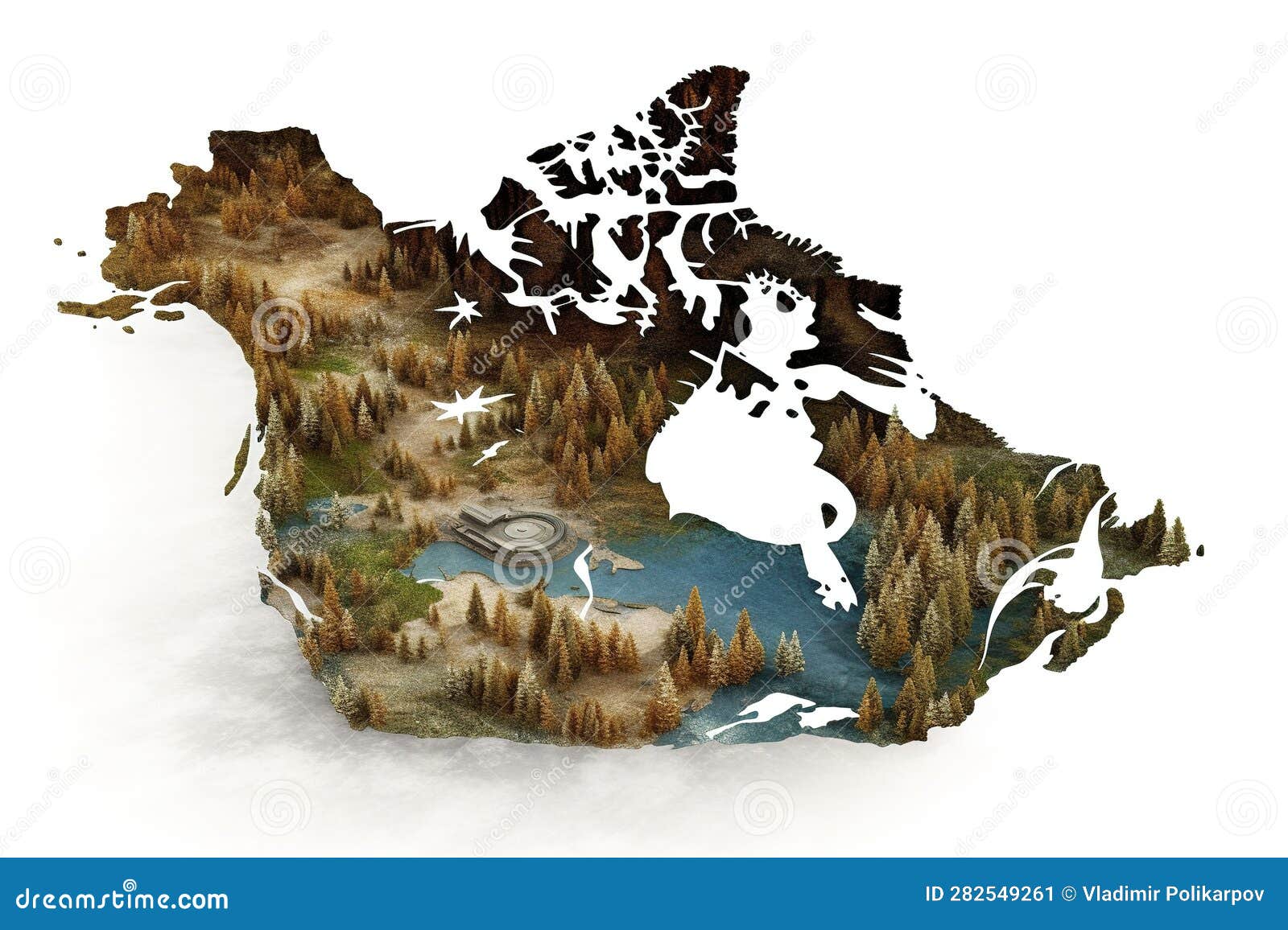 Canada Map Isolated on White. Generated by AI Stock Illustration ...