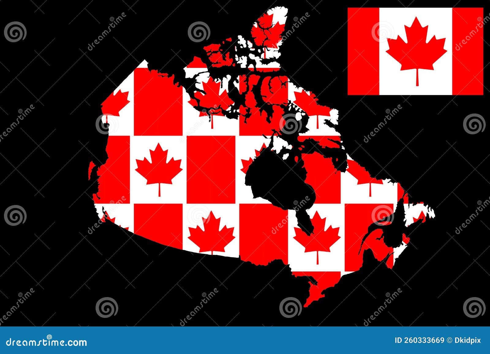 Map Of Canada Land Border With Flag. Canada Map On White Background. 3d ...