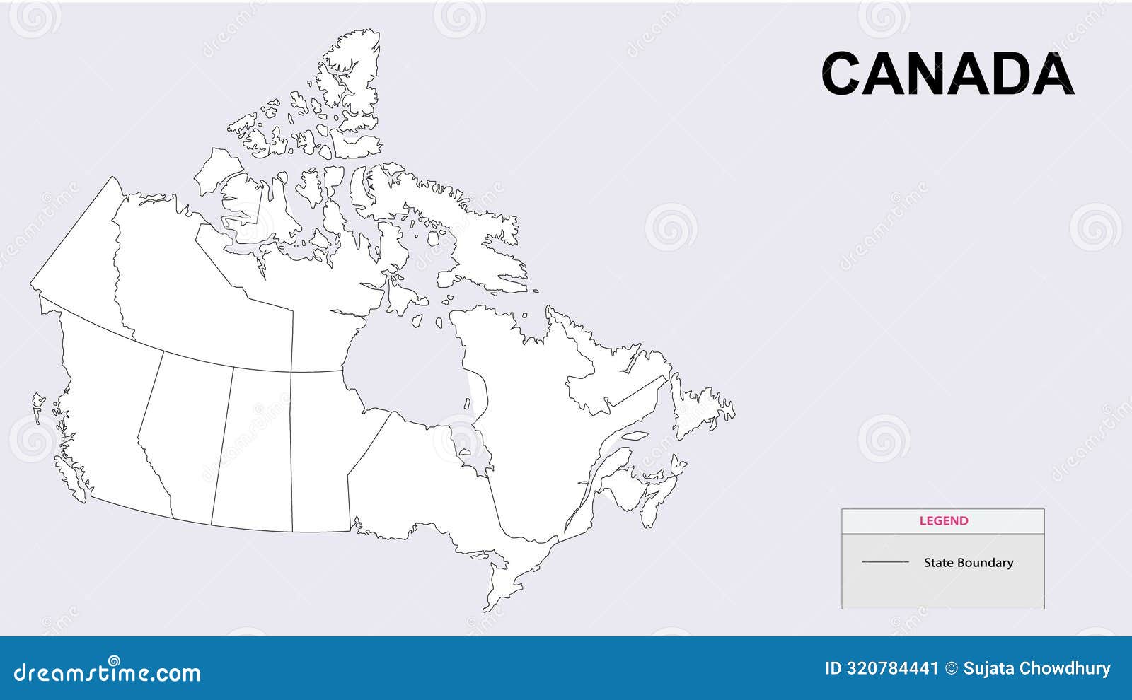 Canada Map. Outline State Map of Canada Stock Vector - Illustration of ...