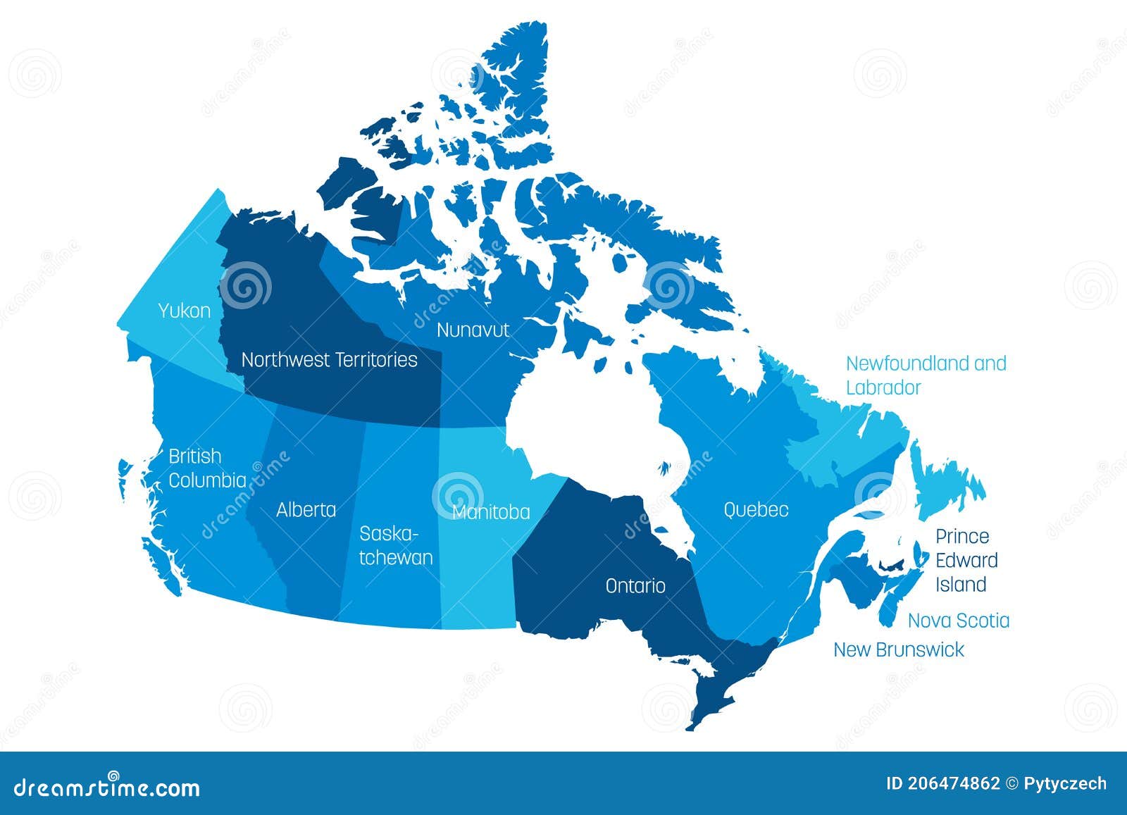 Canada - Map of Provinces and Territories Stock Vector - Illustration ...