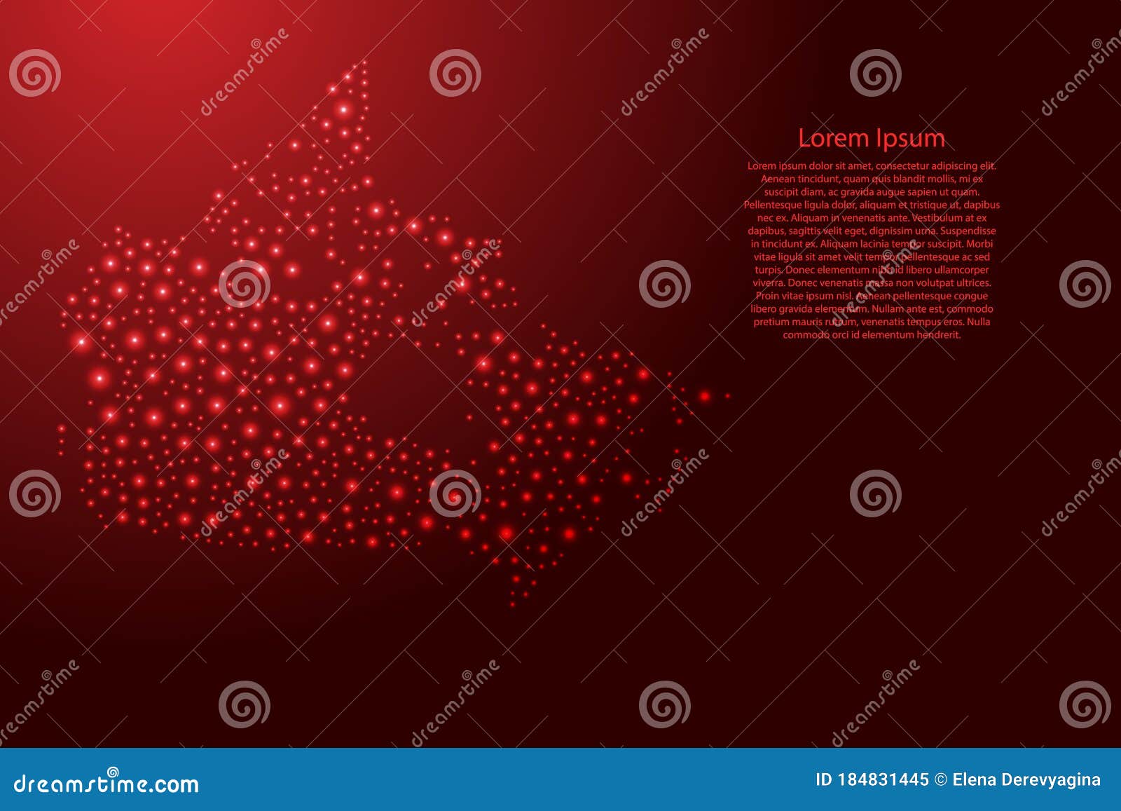 Canada Map from Red and Glowing Space Stars Abstract Concept Geometric ...