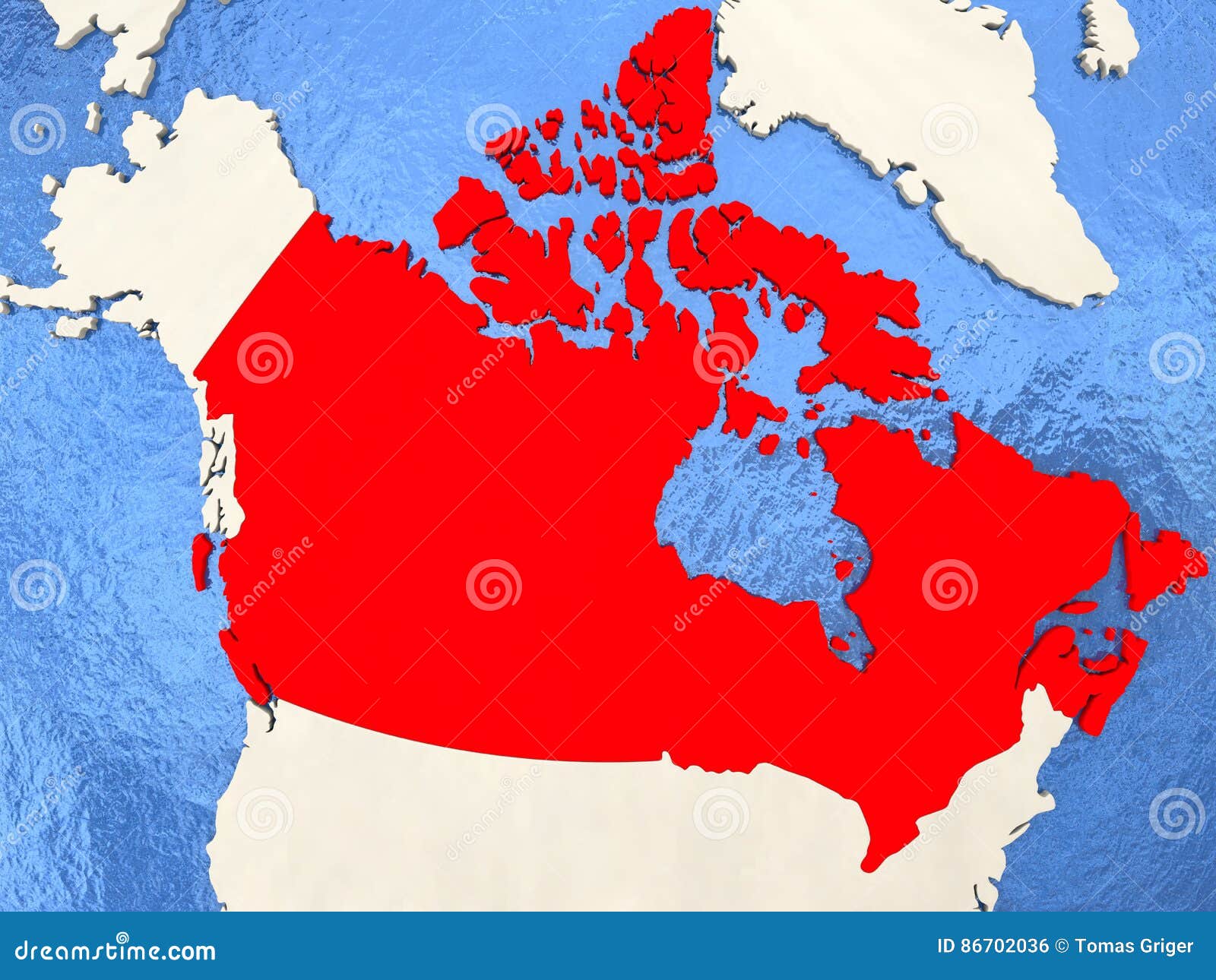 Canada on map stock illustration. Illustration of north - 86702036
