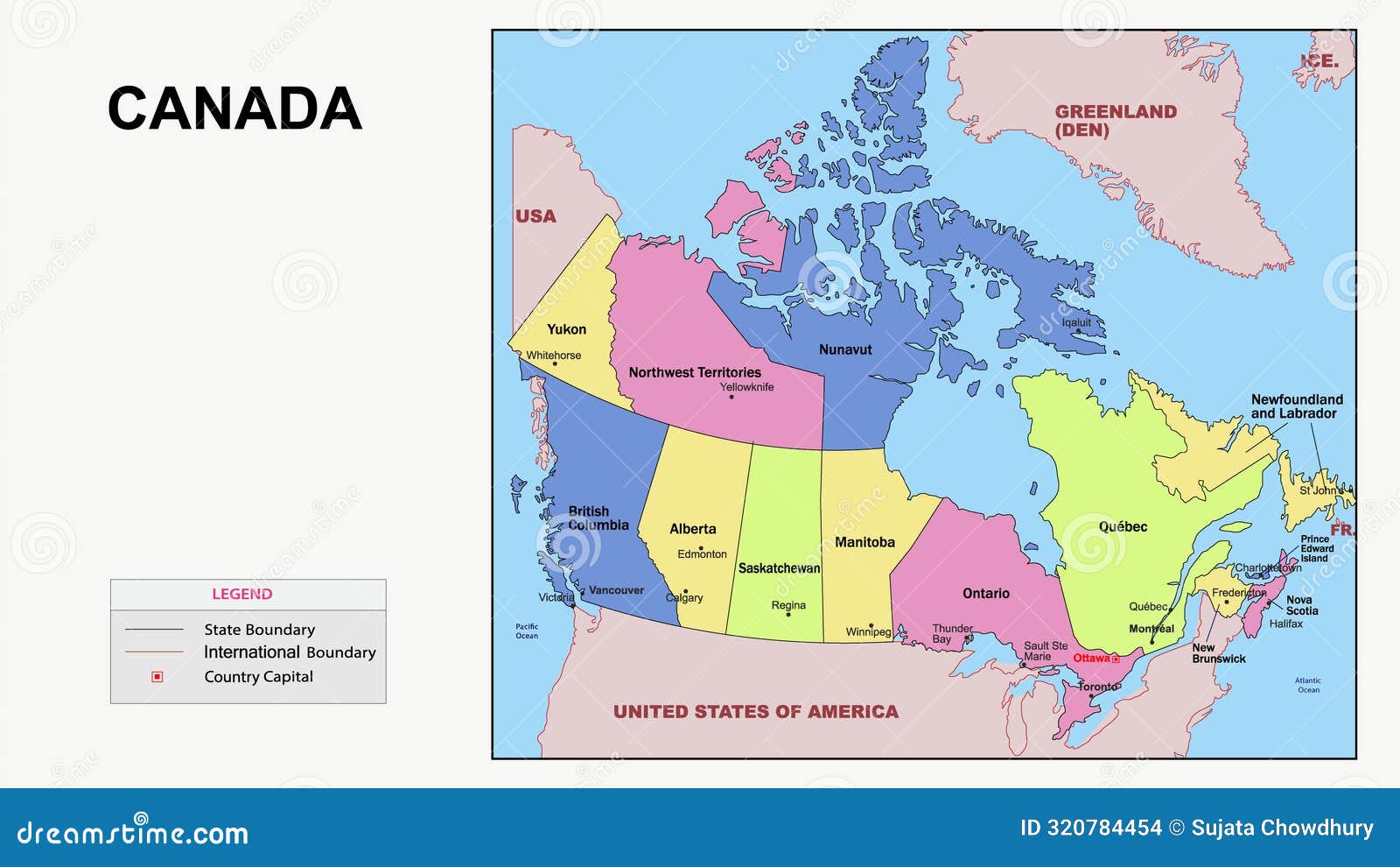 Canada Map. State and District Map of Canada Stock Vector ...