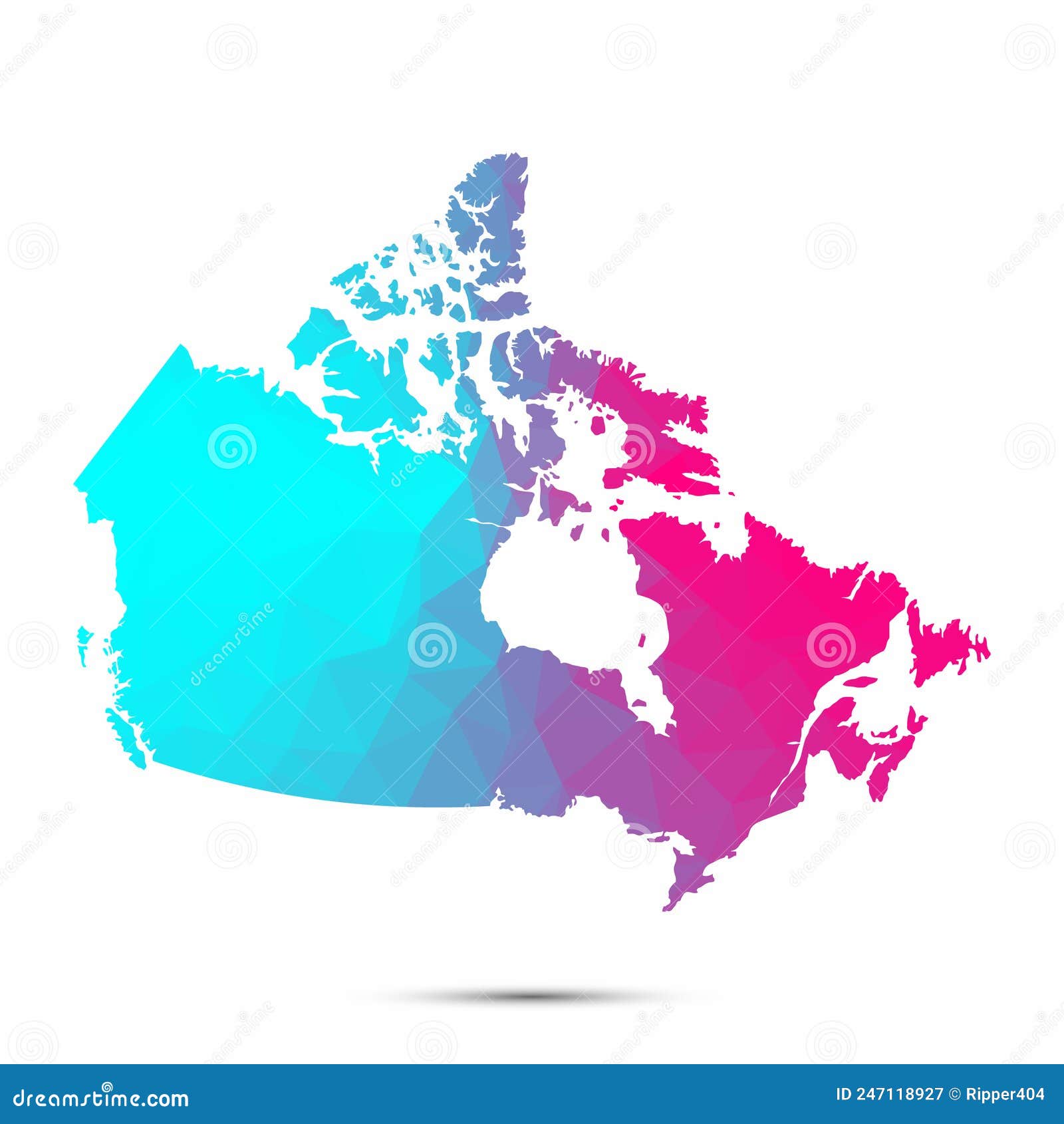 Canada Map Triangle Low Poly Geometric Polygonal Abstract Style. Stock ...