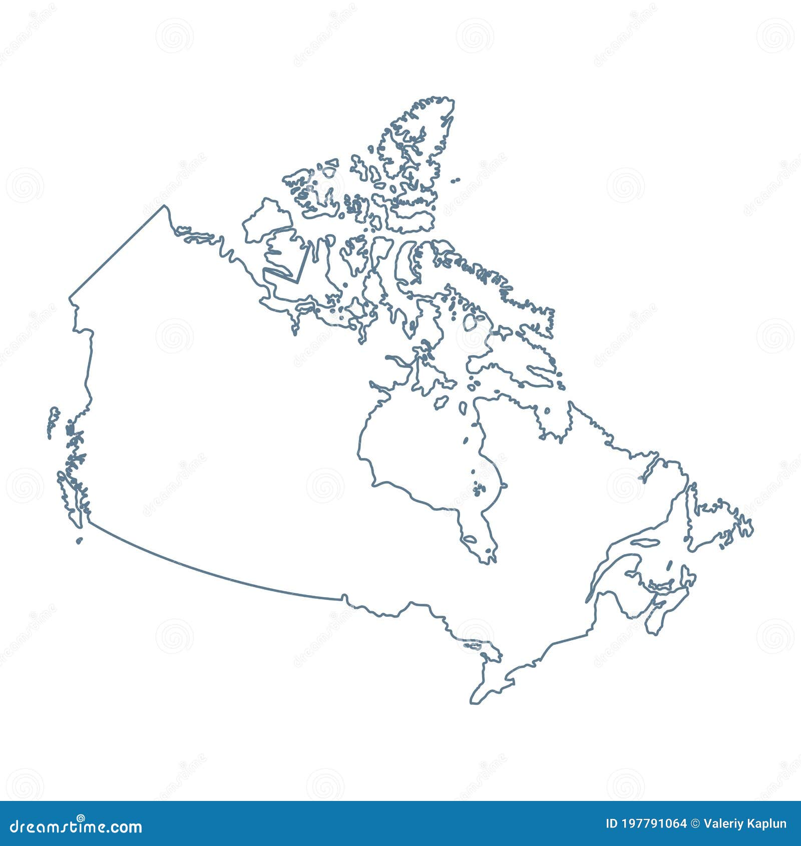 Canada Map - Vector Contour Illustration Stock Illustration ...