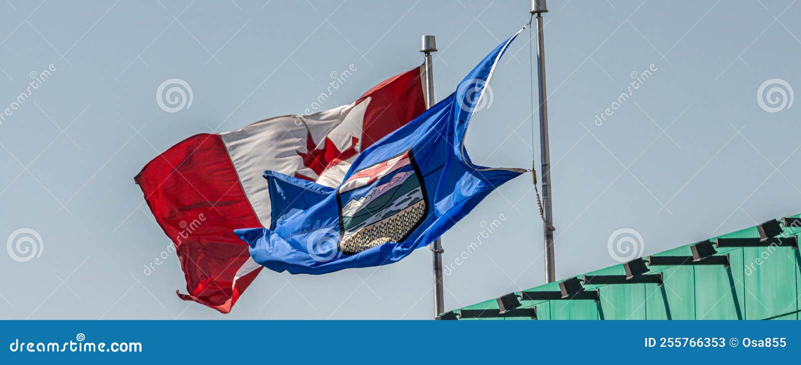 Canada Maple Leaf Flag and Alberta Provincial Flags Stock Image - Image ...