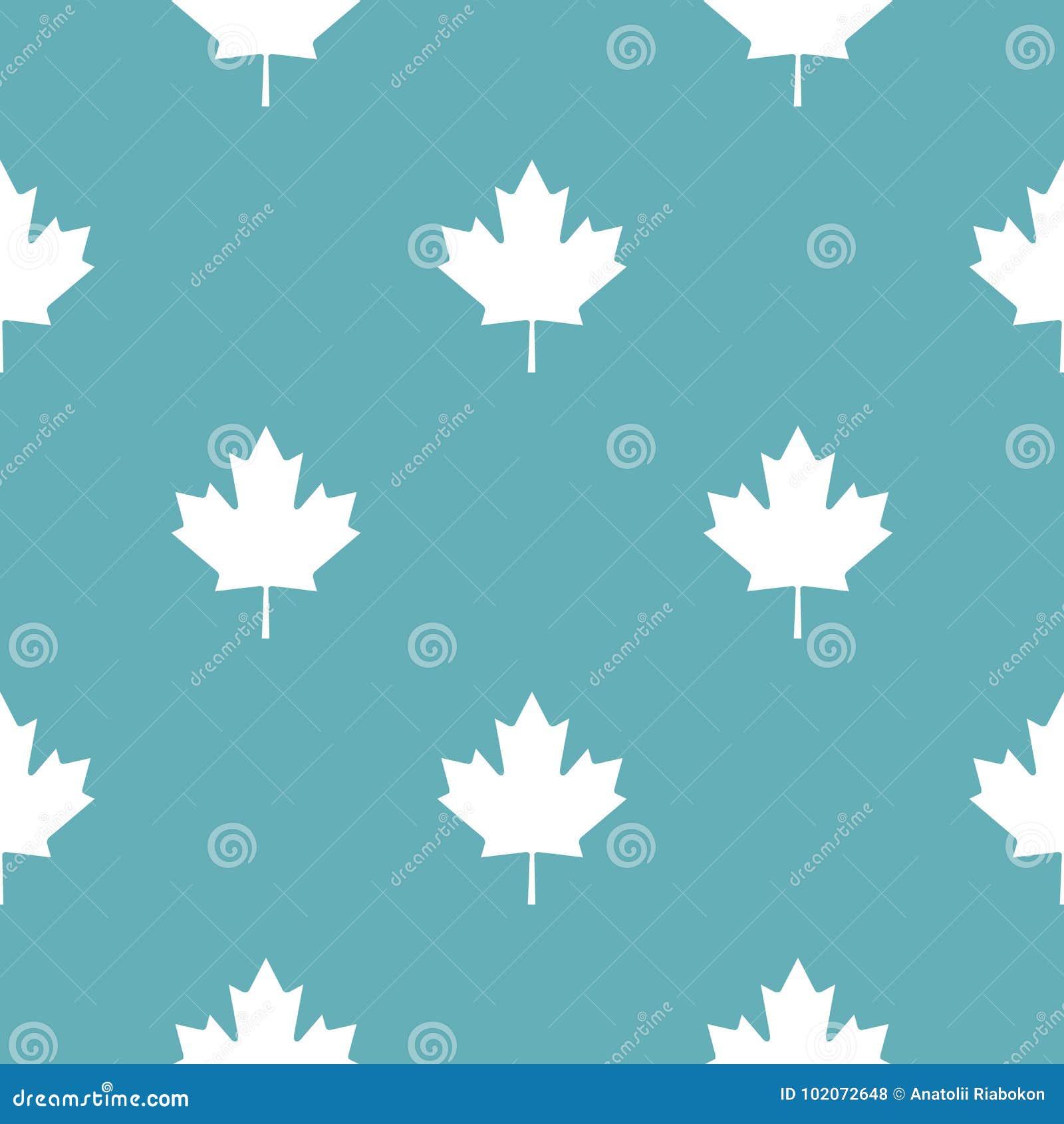 Canada Maple Leaf Pattern Seamless Blue Stock Vector - Illustration of ...
