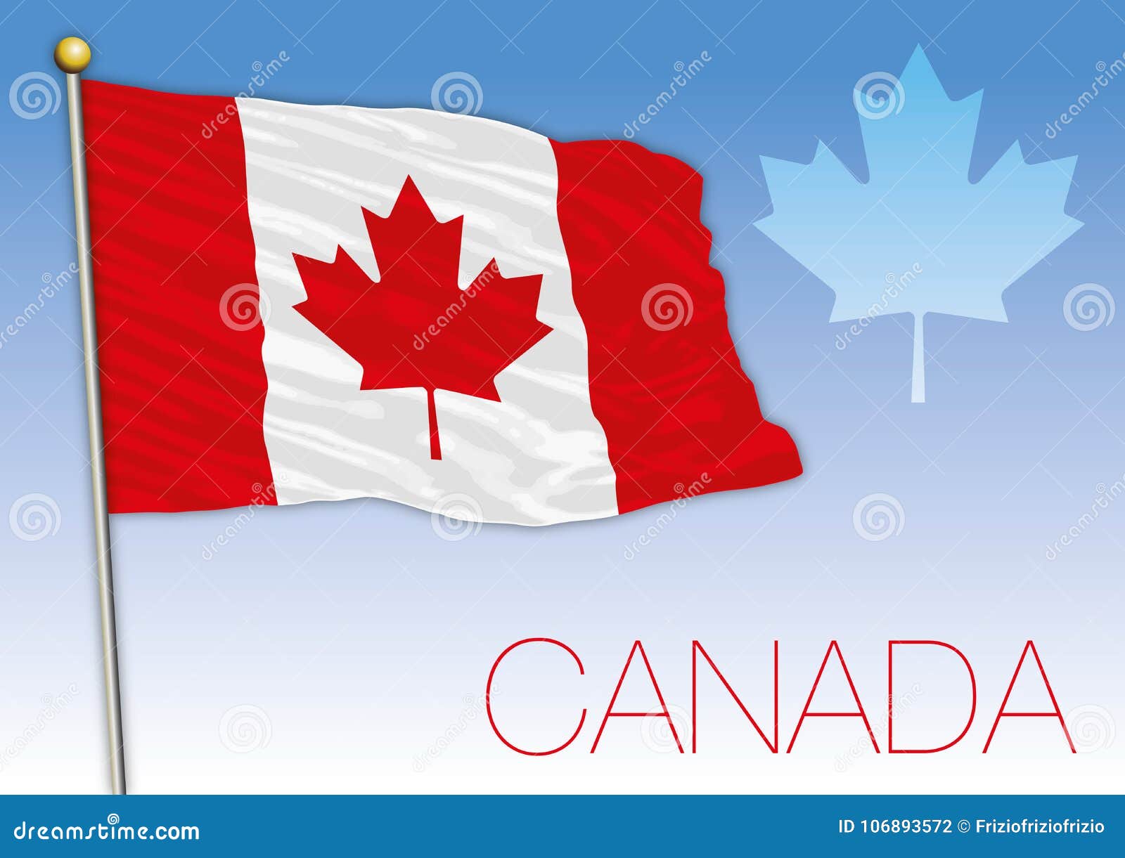 Canada National Flag with Maple Leaf Symbol Stock Vector - Illustration ...