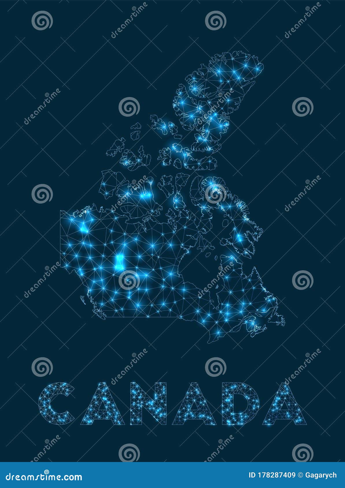 Canada network map. stock vector. Illustration of futuristic - 178287409