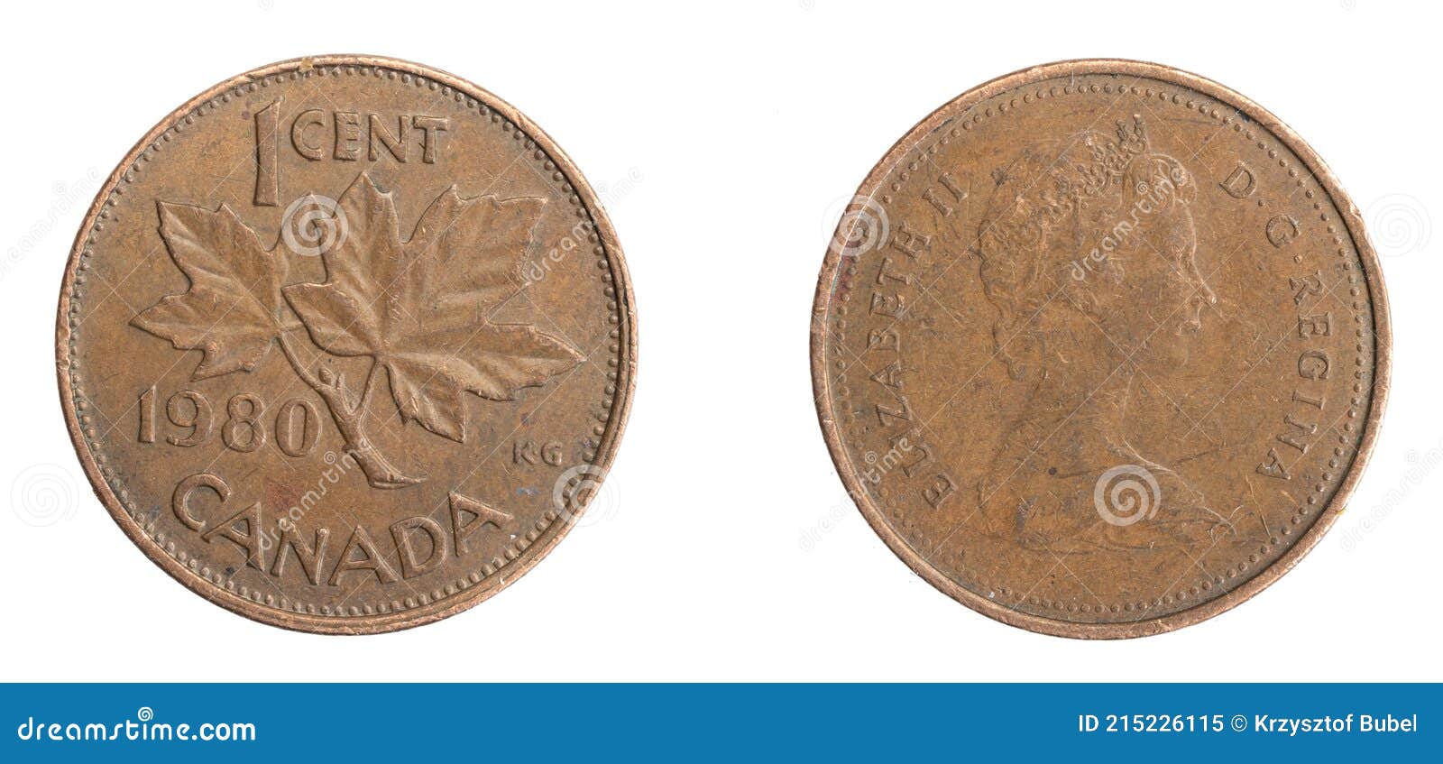 Canada One Cent Coin on a White Isolated Background Editorial Image ...