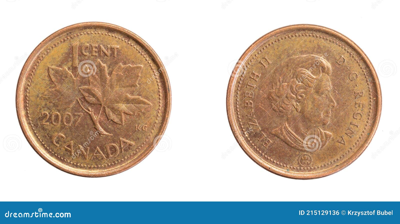 Canada One Cent Coin on a White Isolated Background Editorial Photo ...