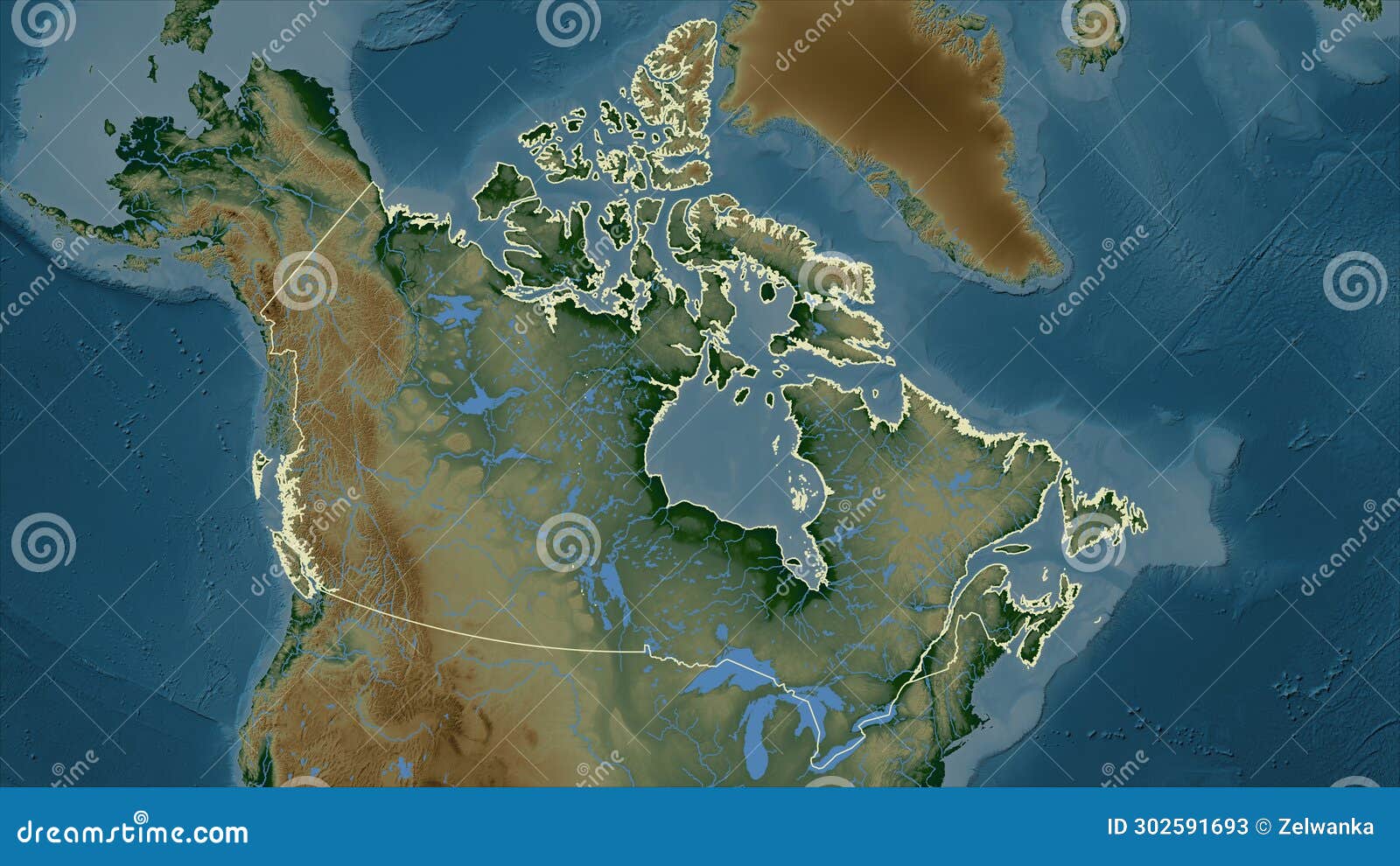 Canada outlined. Physical stock illustration. Illustration of country - 302591693