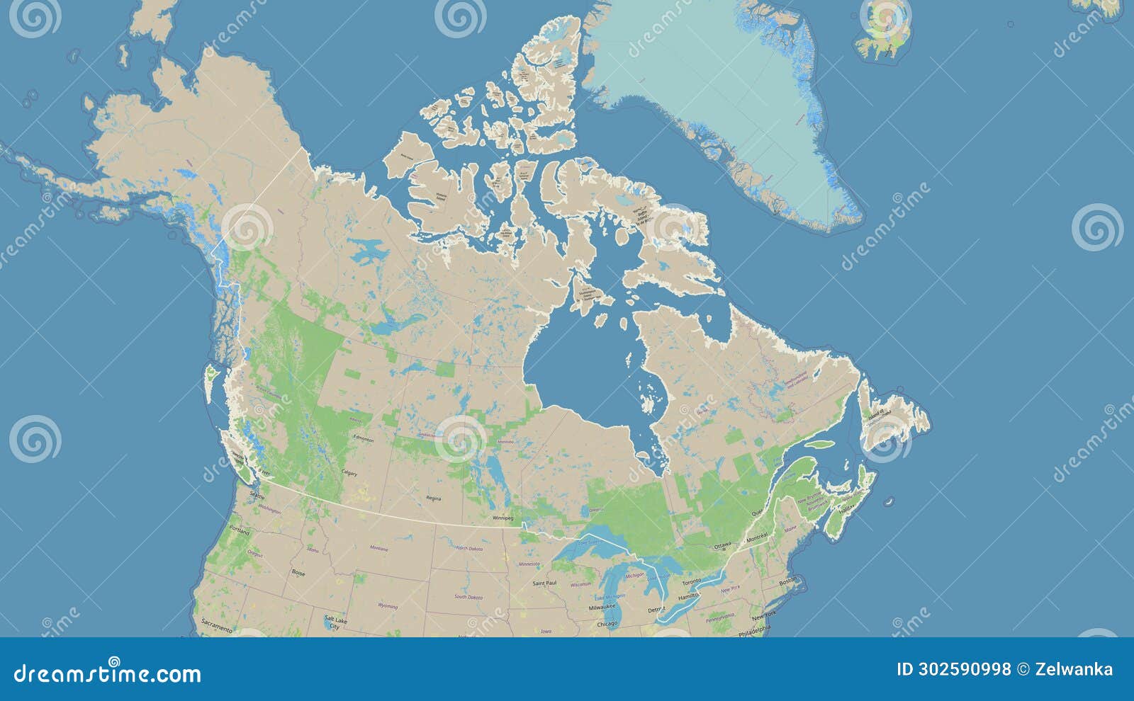Canada Outlined. Topo Standard Stock Illustration - Illustration of ...