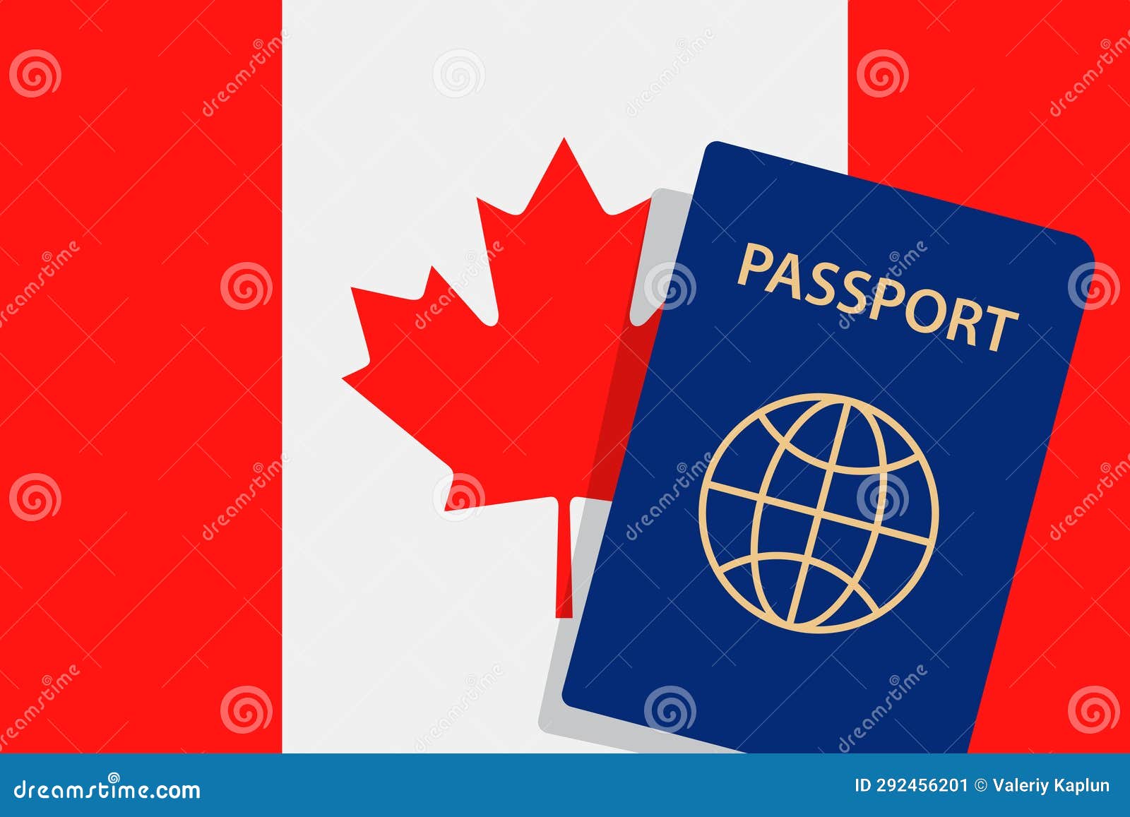 Canada Passport. Canadian Flag Background. Vector Illustration Stock ...