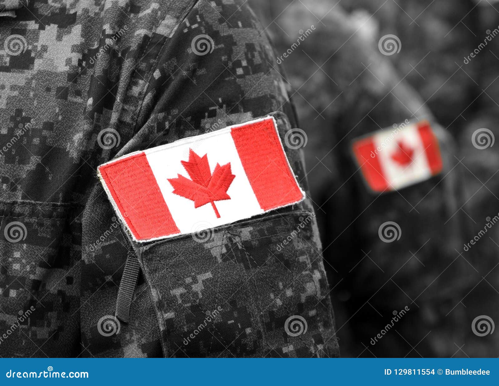 Canada Patch Flags on Soldiers Arm. Canadian Troops Stock Photo - Image ...