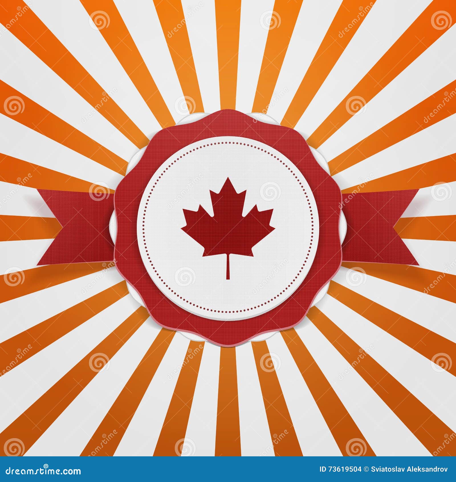 Canada Patriotic Emblem with Ribbon Stock Vector - Illustration of ...