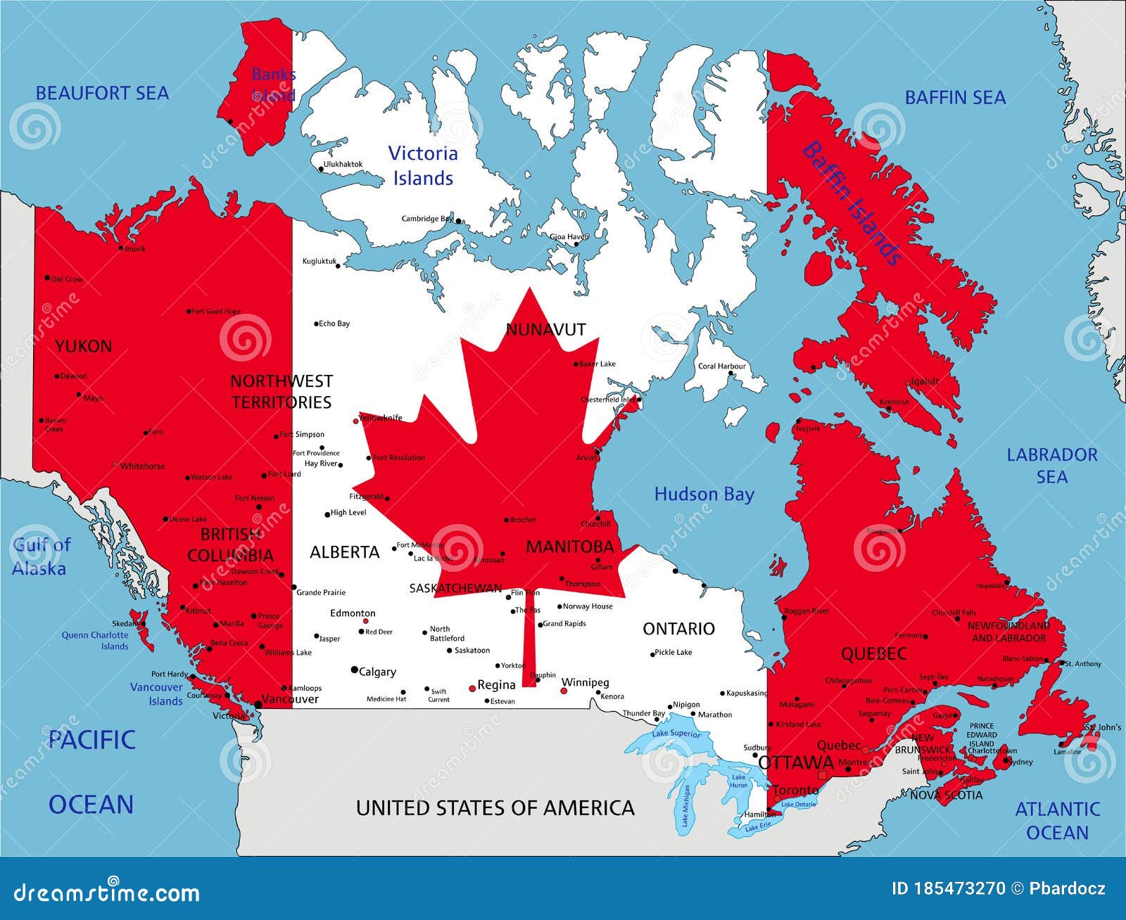 Canada - Highly Detailed Editable Political Map With Labeling. Vector ...