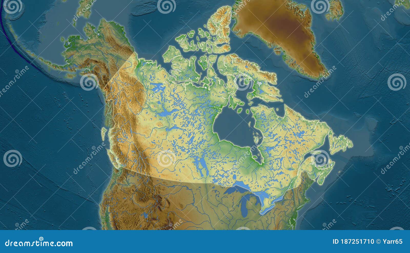 Canada - Physical. Composition Stock Illustration - Illustration of ...