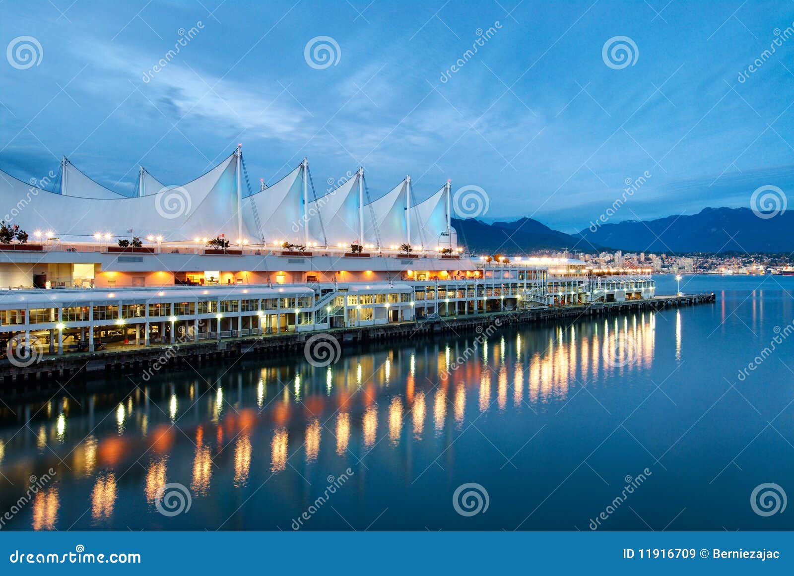 Canada Place at Dusk stock image. Image of columbia, architecture ...