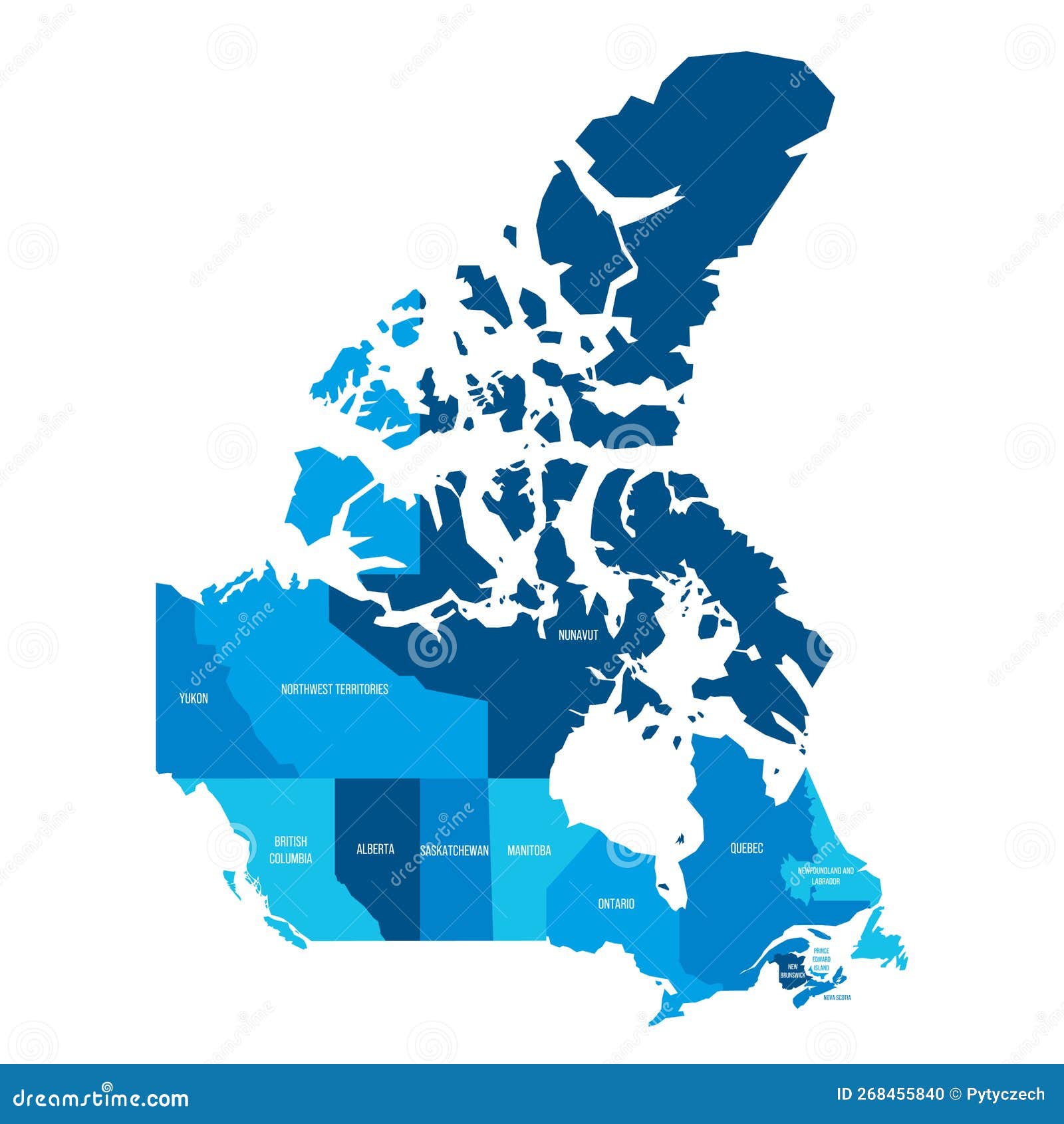 Canada Political Map of Administrative Divisions Stock Illustration ...