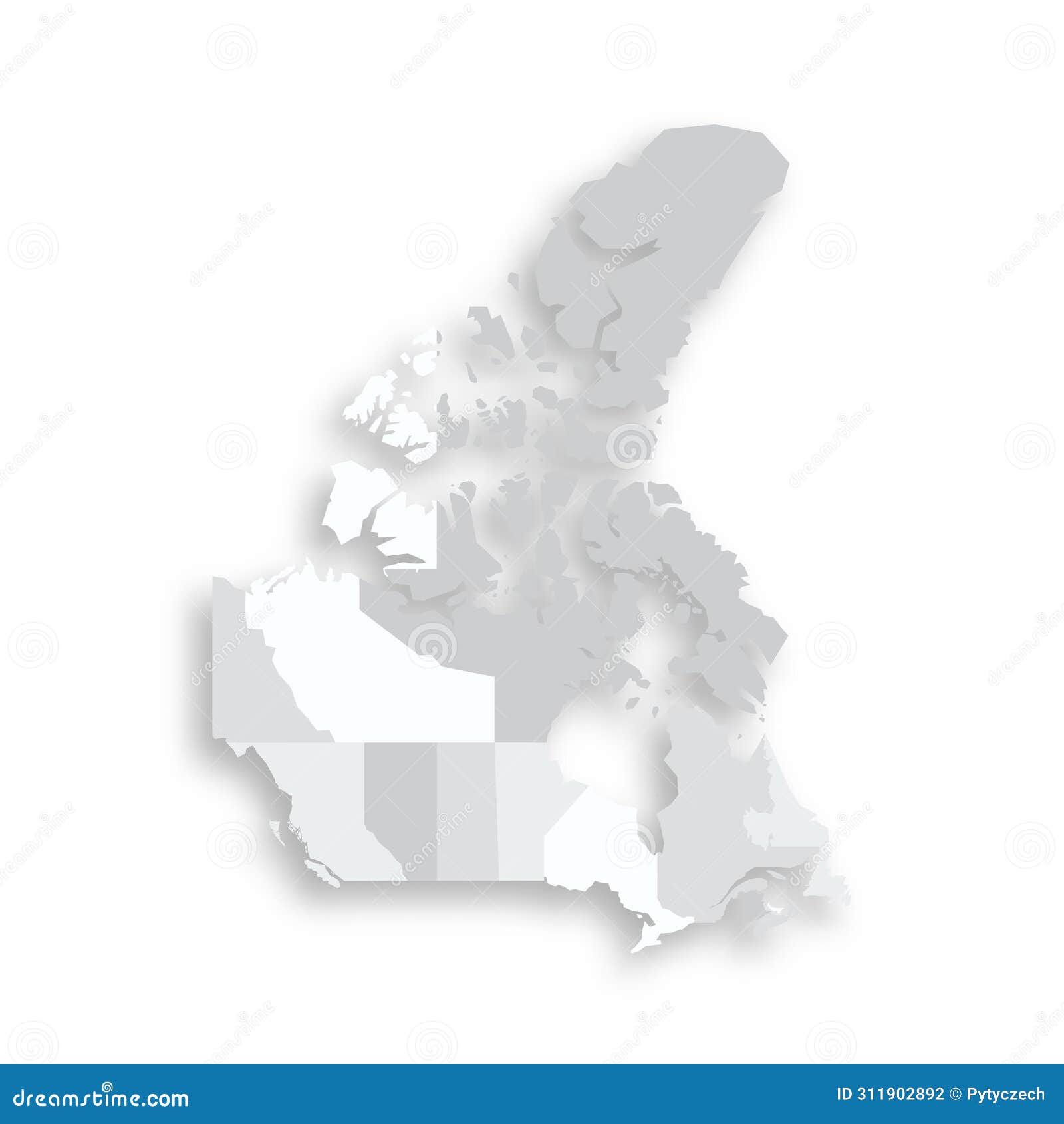 Canada Political Map of Administrative Divisions Stock Illustration ...