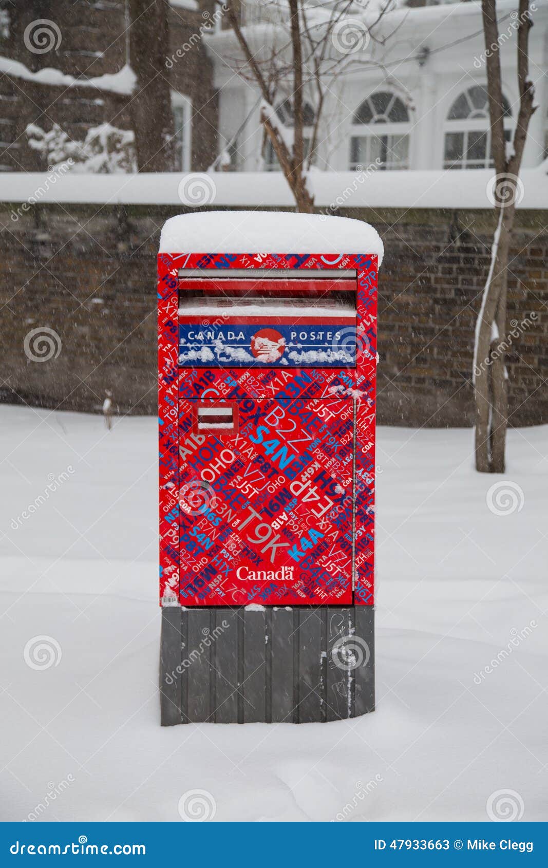 Canada Post Box in the Snow Editorial Stock Photo - Image of mail ...