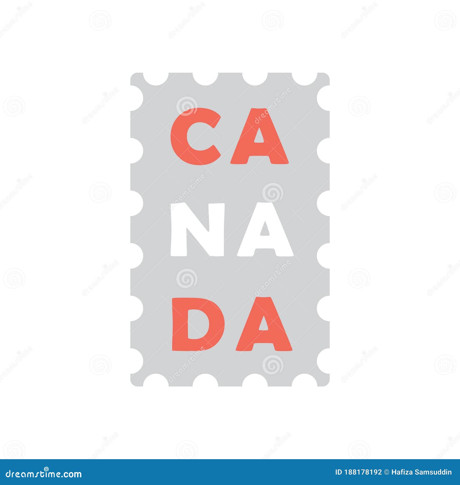 Canada Postal Stamp. Vector Illustration Decorative Design Stock Vector ...