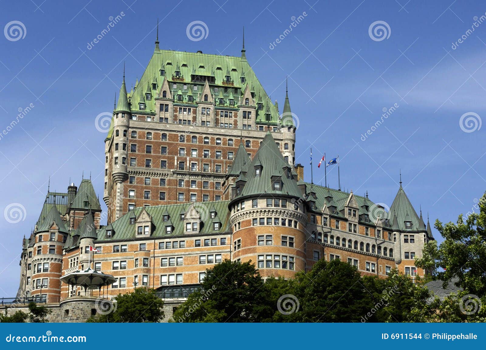 Canada, Quebec, Frontenac Castle Stock Photo - Image of tourist ...