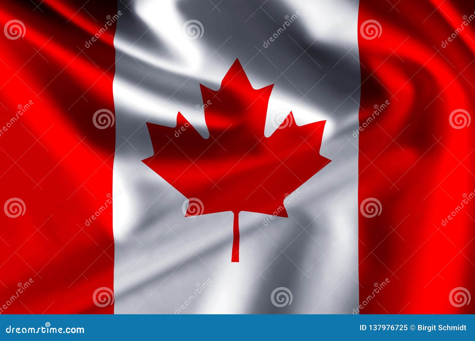Canada Realistic Flag Illustration. Stock Illustration - Illustration ...