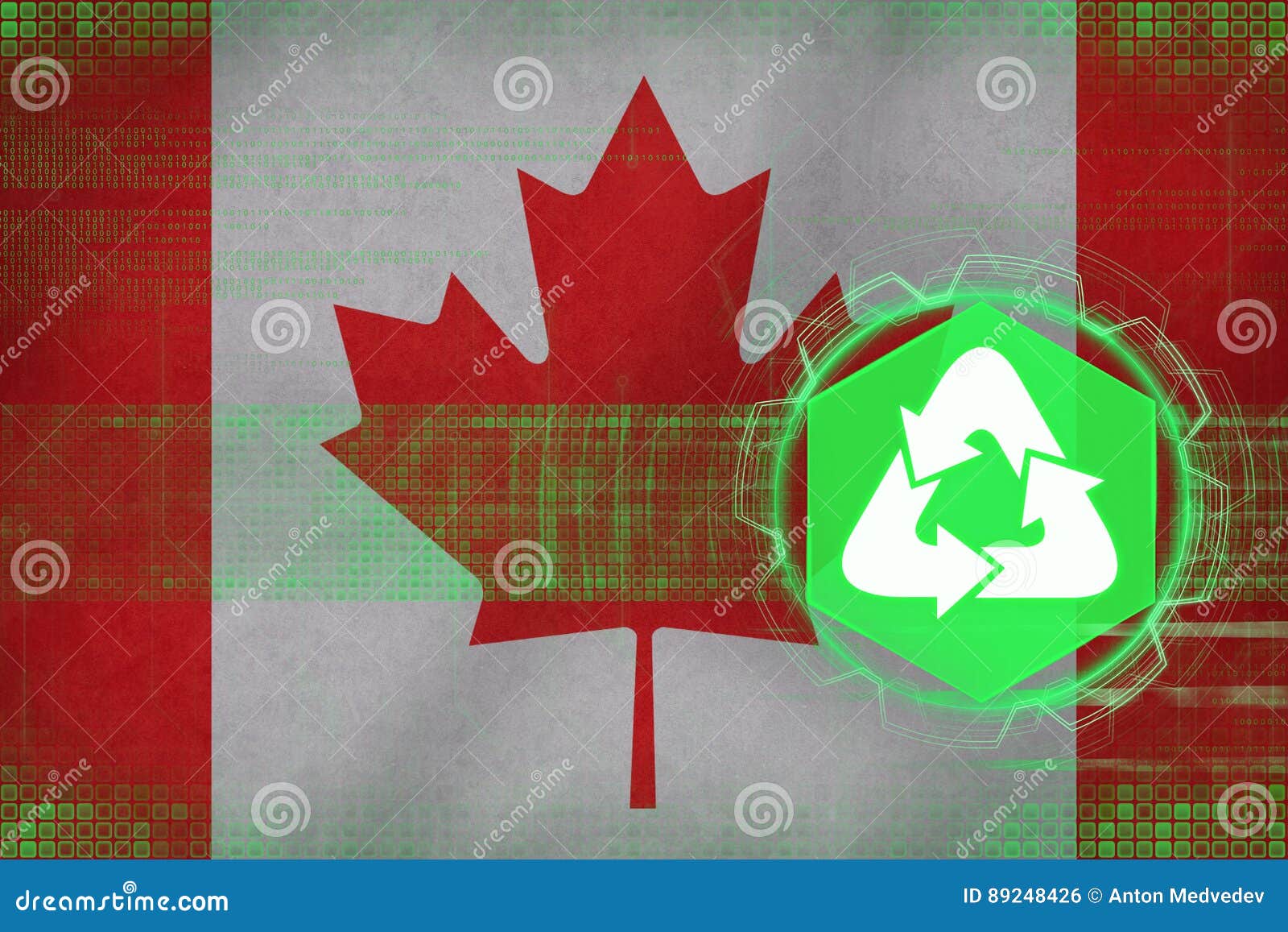 Canada Recycling. Ecology Concept. Stock Illustration - Illustration of ...