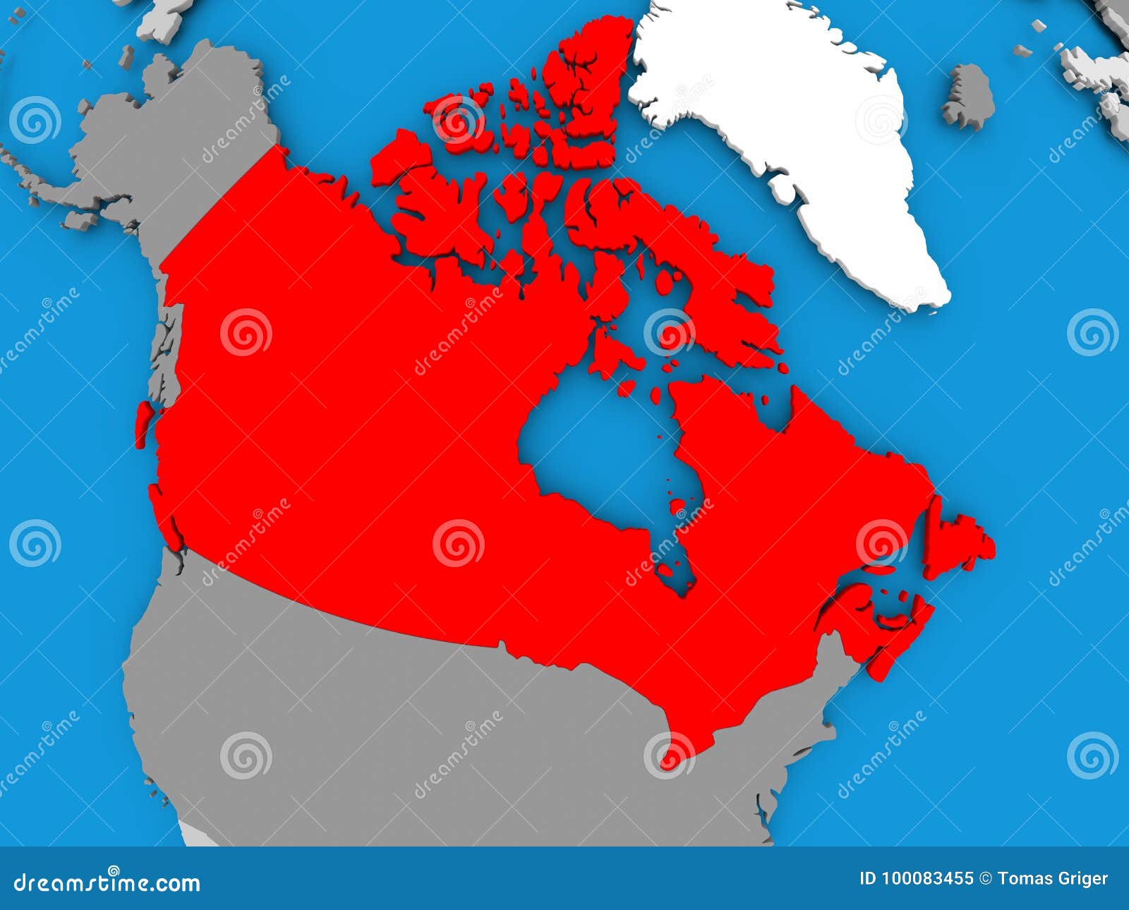 Map of Canada stock illustration. Illustration of render - 100083455
