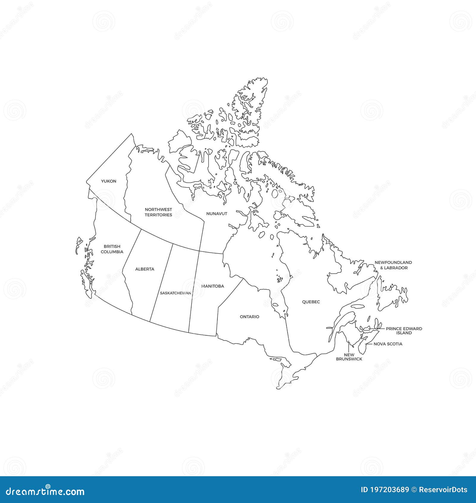 Canada Regions Map stock vector. Illustration of mexico - 197203689