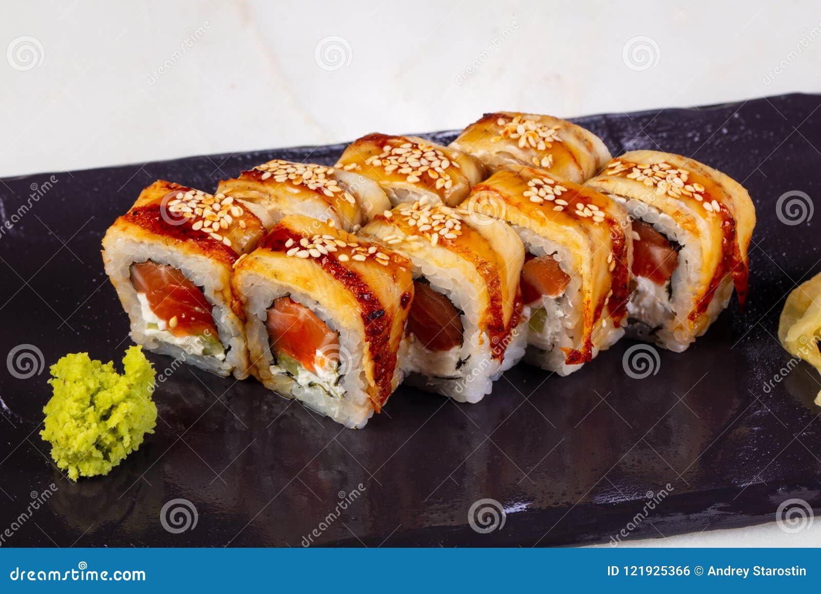 Canada roll with eel stock photo. Image of cucumber - 121925366