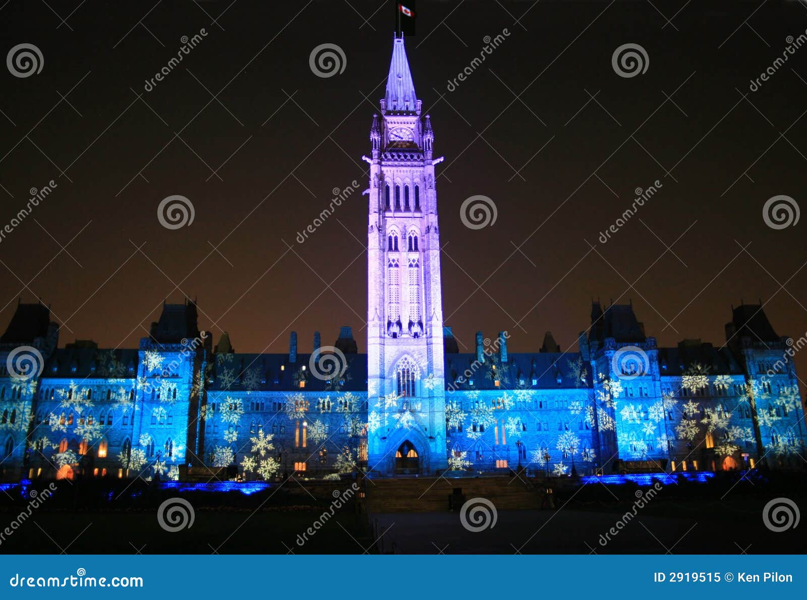Canada S Floodlit Parliament. Stock Image - Image of peace, floodlight ...