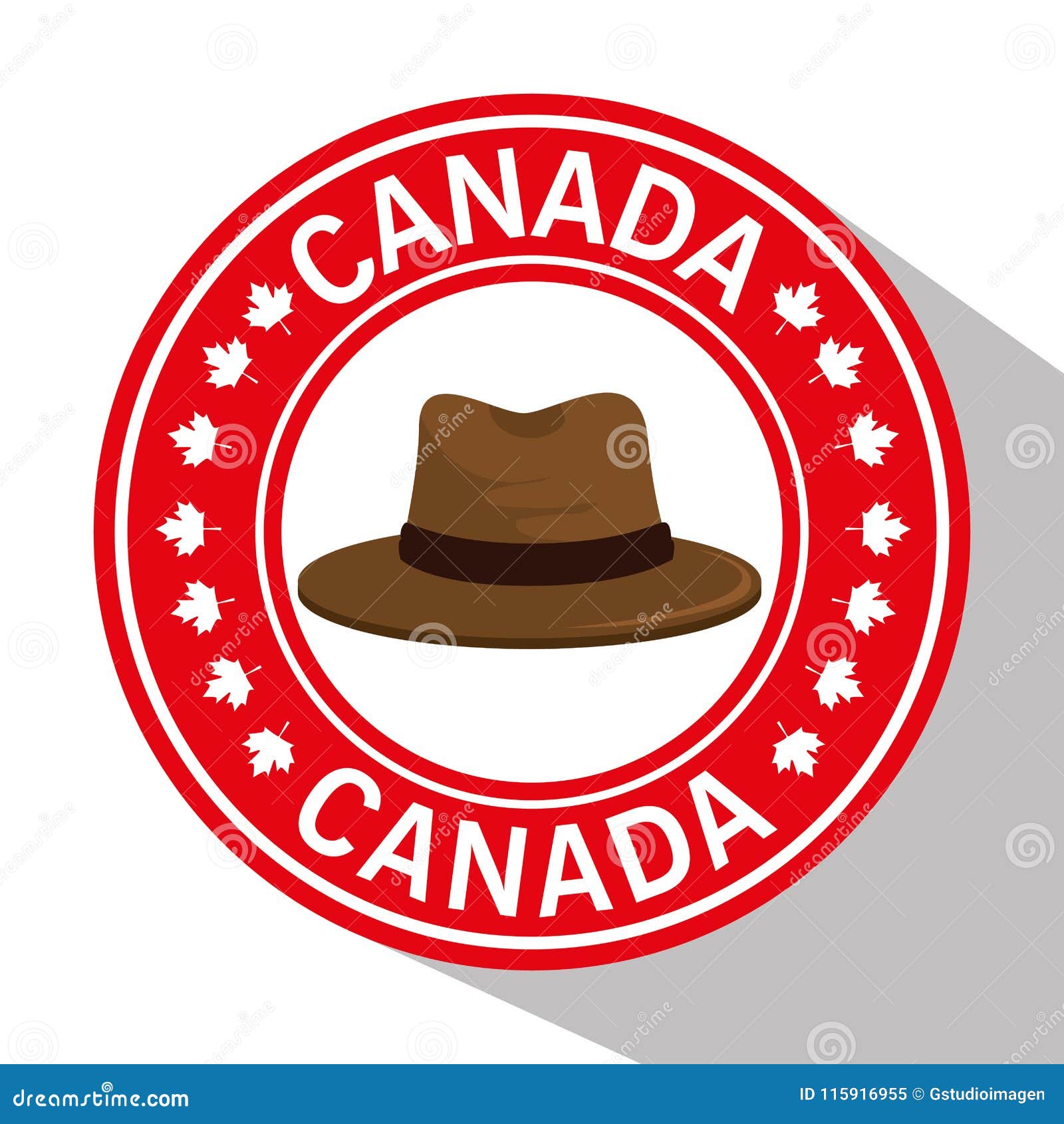 Canada seal with hat stock vector. Illustration of circle - 115916955