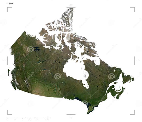 Canada Shape on White. Low-res Satellite Stock Illustration ...