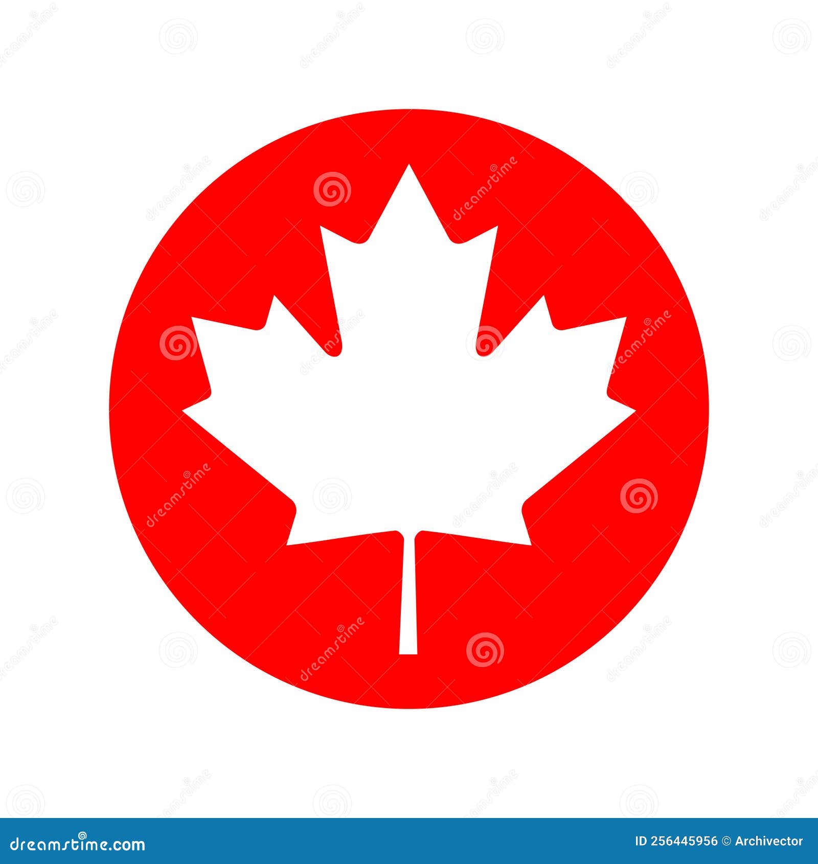 Canada Maple Leaf Sign in the Circle Stock Vector - Illustration of icon, label: 256445956
