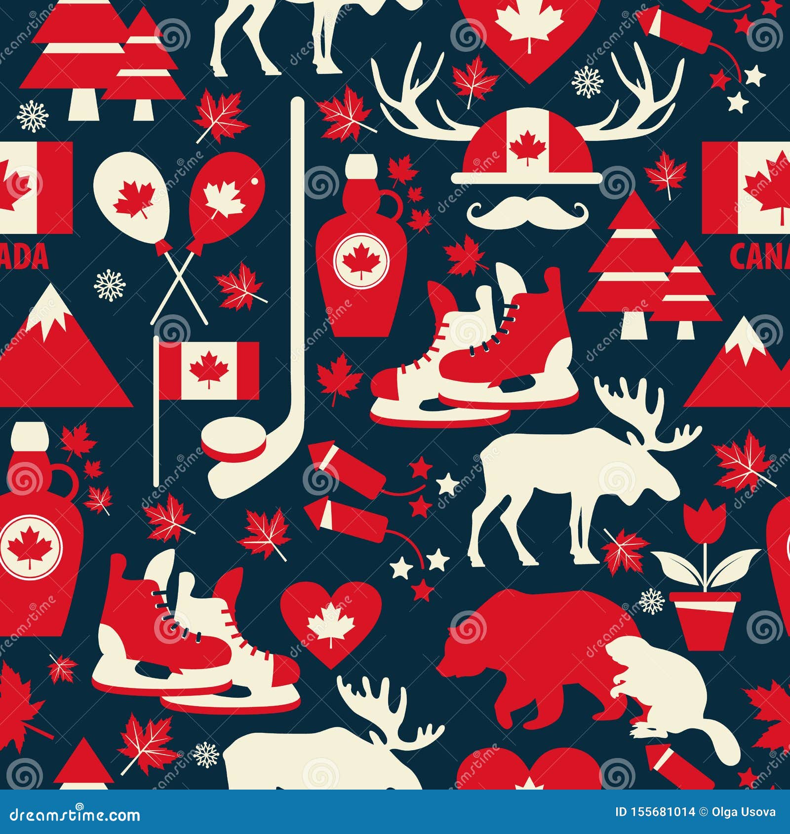 Canada Sign and Symbol, Info-graphic Elements Flat Icons Set in ...