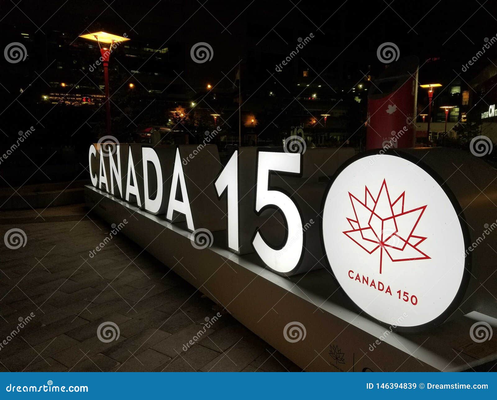 Canada 150 sign Toronto editorial stock image. Image of sign - 146394839
