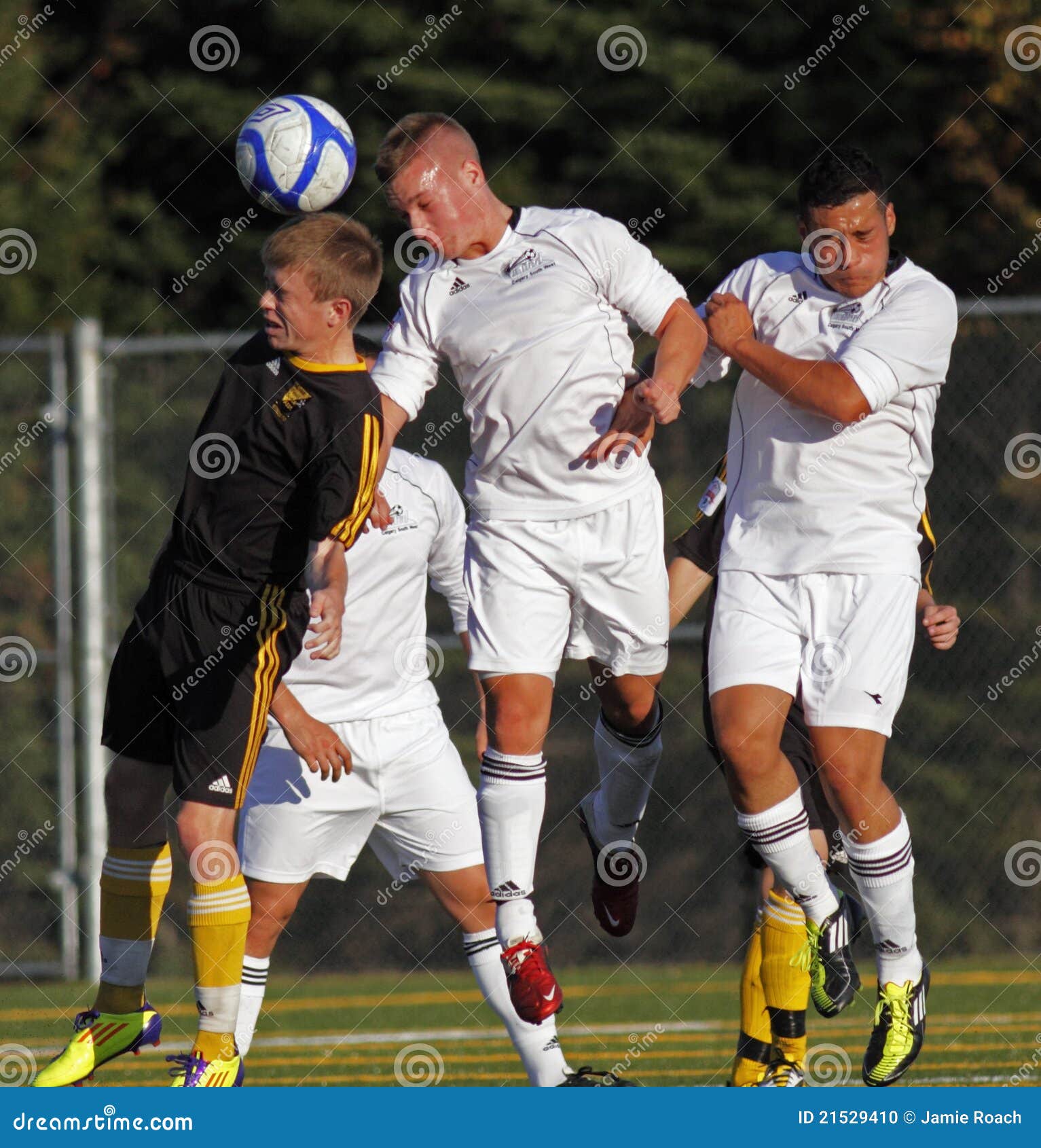 Canada Soccer Three Players Jump Head Ball Editorial Image - Image of ...
