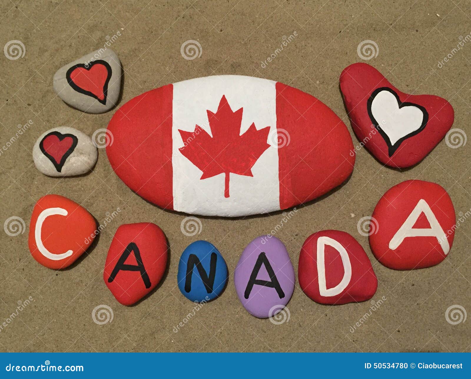 Canada,souvenir on Colored Stones Stock Photo - Image of columbia ...