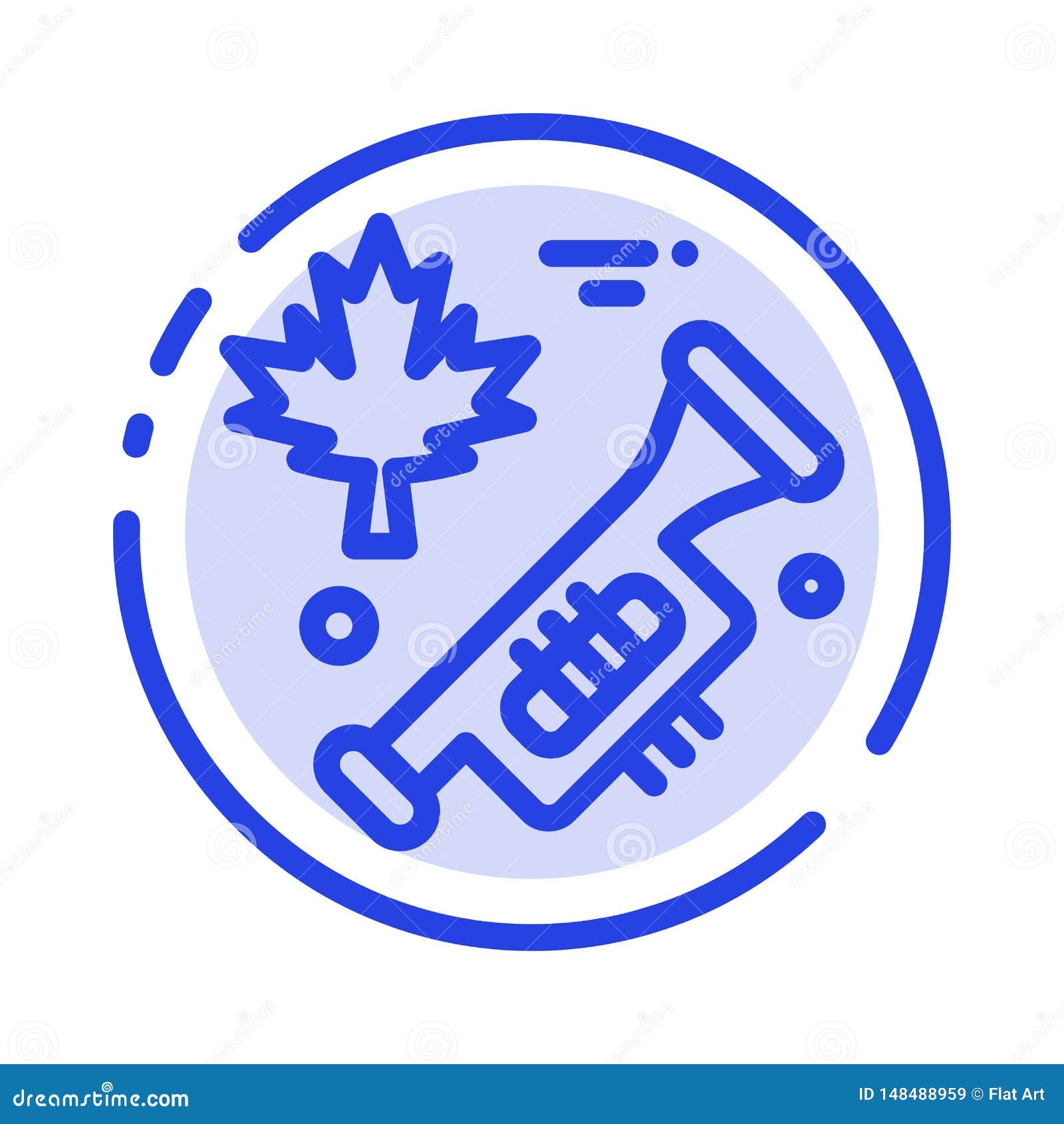 Canada, Speaker, Laud Blue Dotted Line Line Icon Stock Vector ...