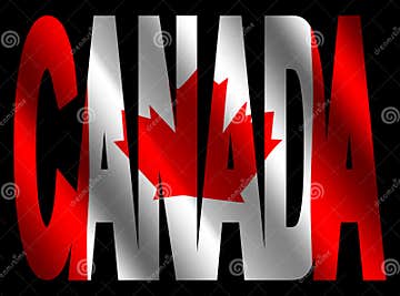 Canada Text with Canadian Flag Stock Illustration - Illustration of ...